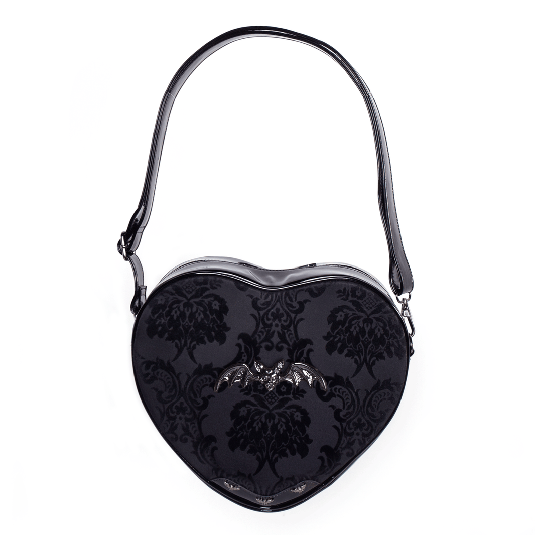 Damask Bat Handbag In Black
