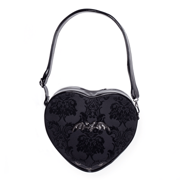 Damask Bat Handbag In Black