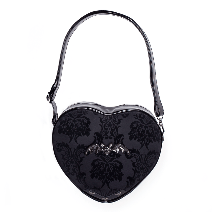 Damask Bat Handbag In Black