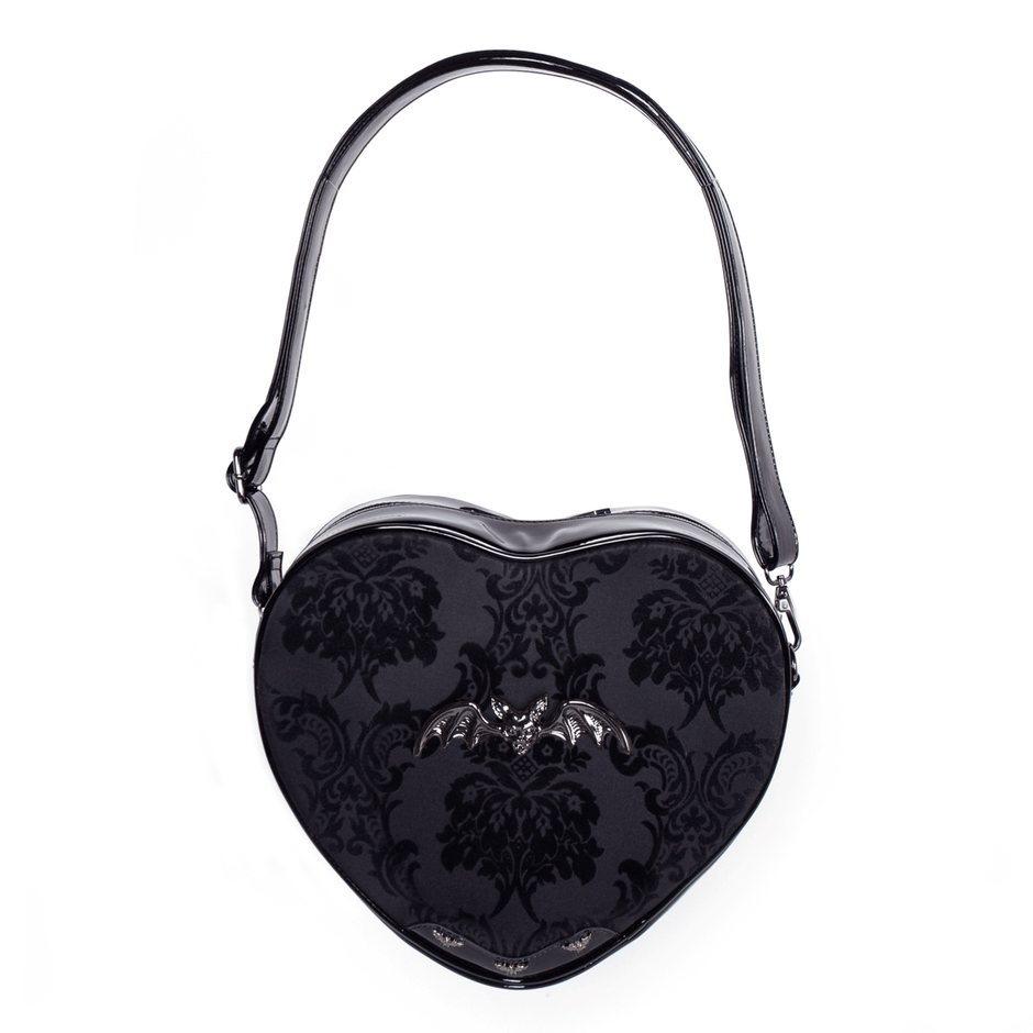 Damask Bat Handbag In Black